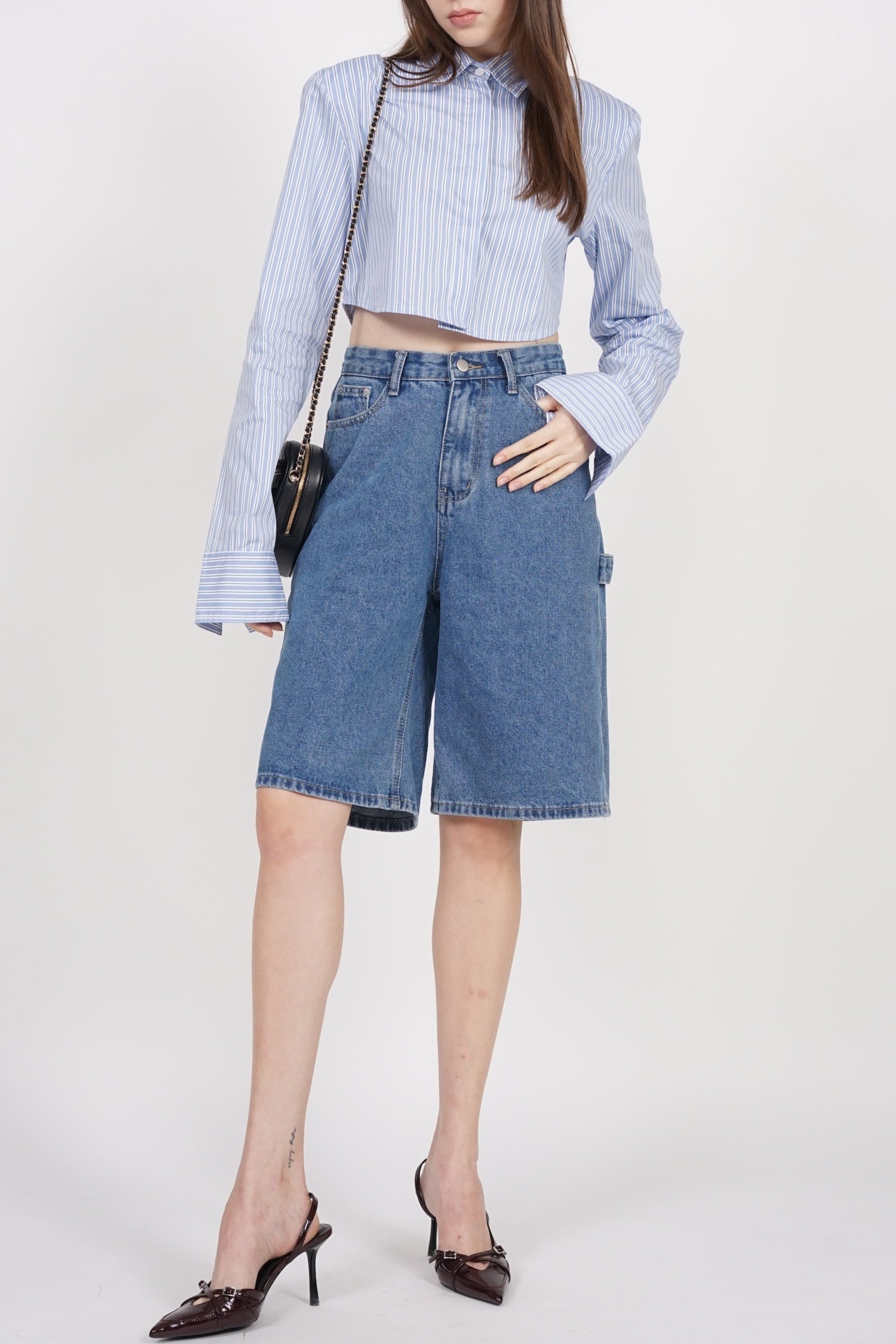 High Waist Berms in Blue